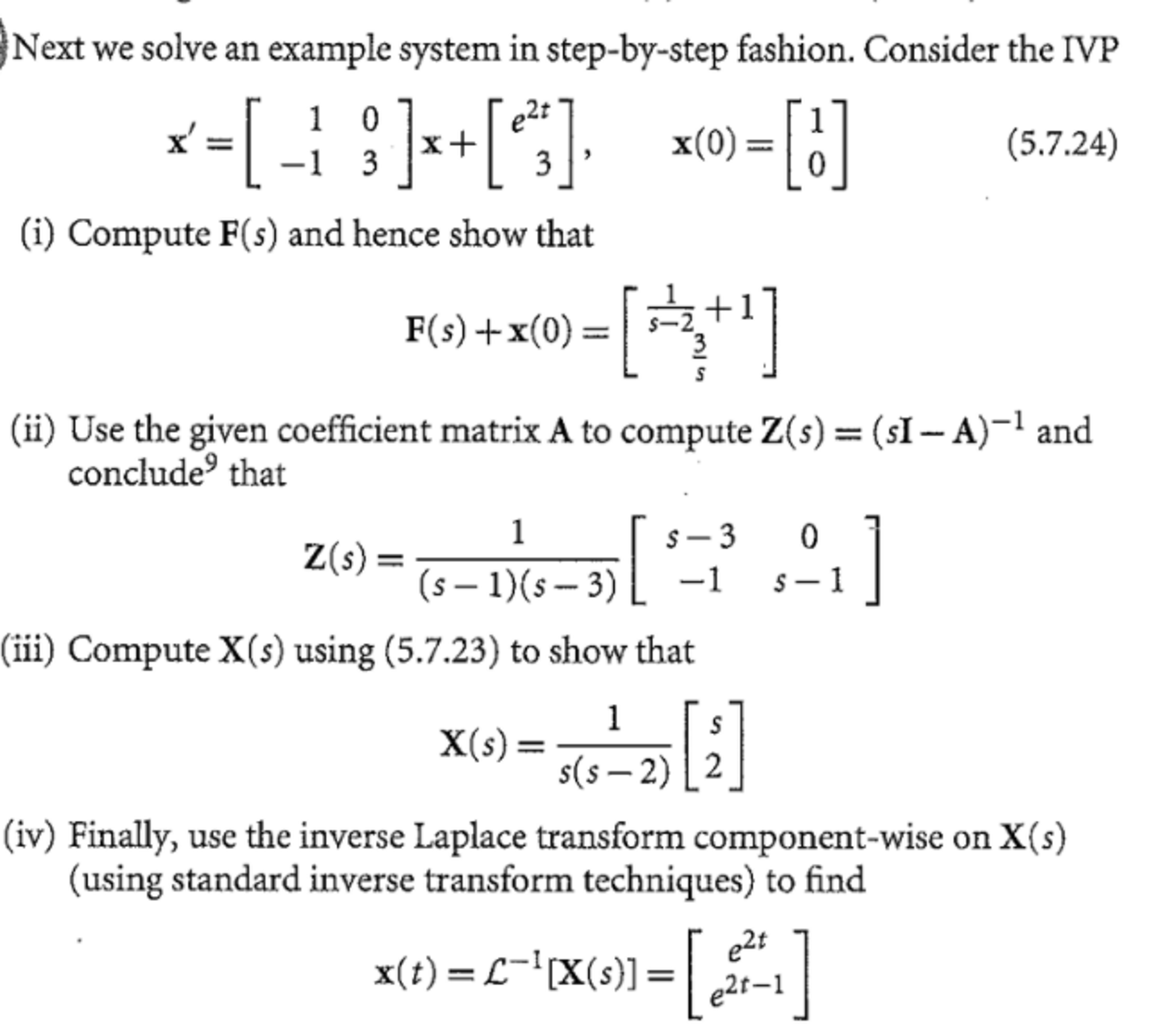 Next we solve an example system in step-by-step | Chegg.com