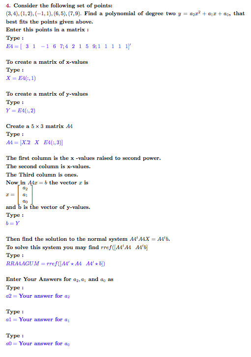 Solved 4. Consider the following set of points: (3,4), | Chegg.com
