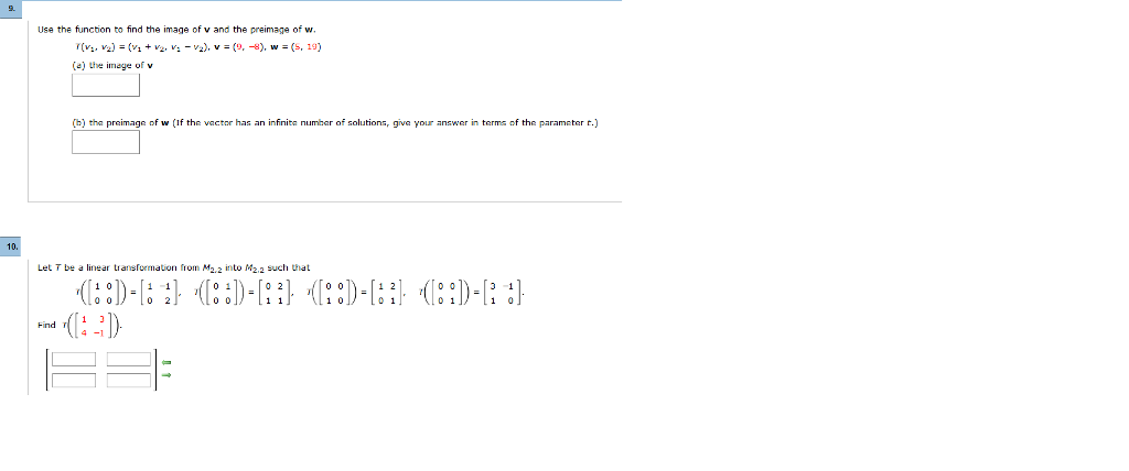 Solved Use the function to find the image of v and the | Chegg.com