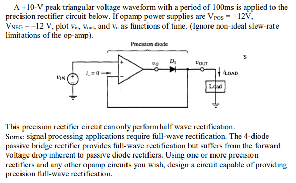 Solved A t10-V peak triangular voltage waveform with a | Chegg.com