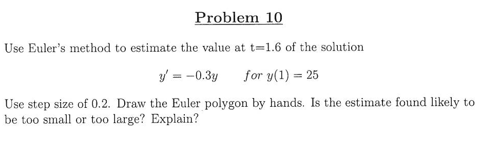 Solved Use Euler s method to estimate the value at t = 1.6 | Chegg.com