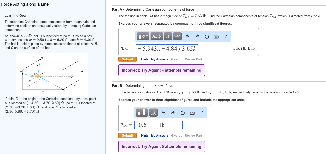 Solved Force Acting along a Line Learning Goal:To determine | Chegg.com