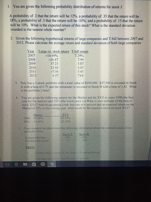 Solved You are given the following probability distribution | Chegg.com