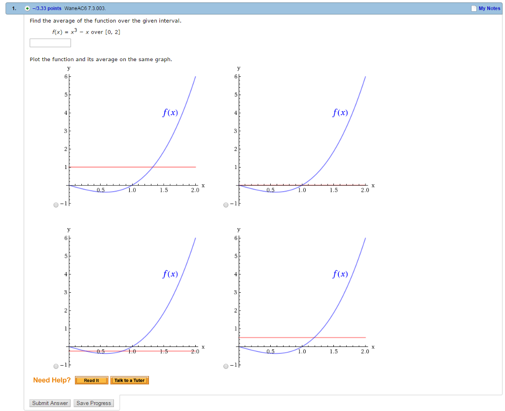 Solved Find the average of the function over the given | Chegg.com