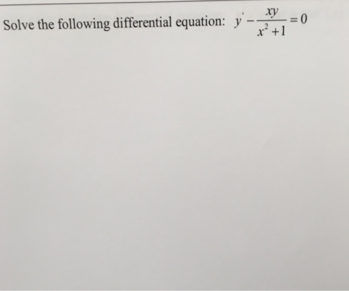 Solved ry Solve the following differential equation: y- x+1 | Chegg.com