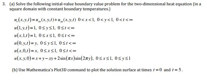 (a) Solve the following initial-value boundary value | Chegg.com