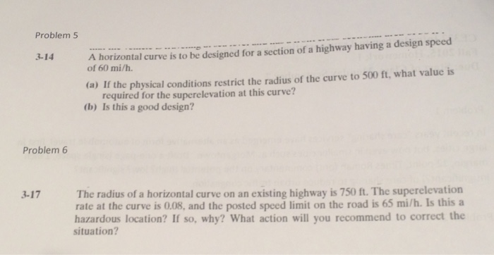 Solved Problem 5 3-14 14 A horizontal curve is to be | Chegg.com