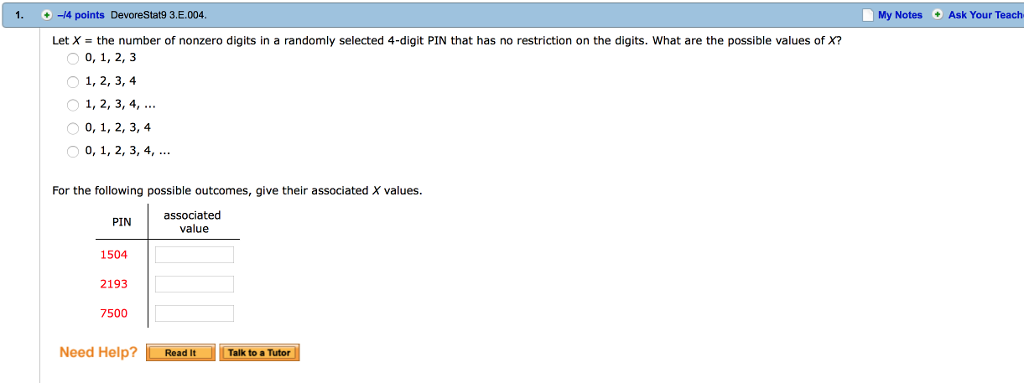 Solved Let X = the number of nonzero digits in a randomly | Chegg.com