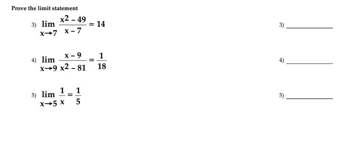 Solved Prove the limit statement lim_x rightarrow 7 x^2 - | Chegg.com
