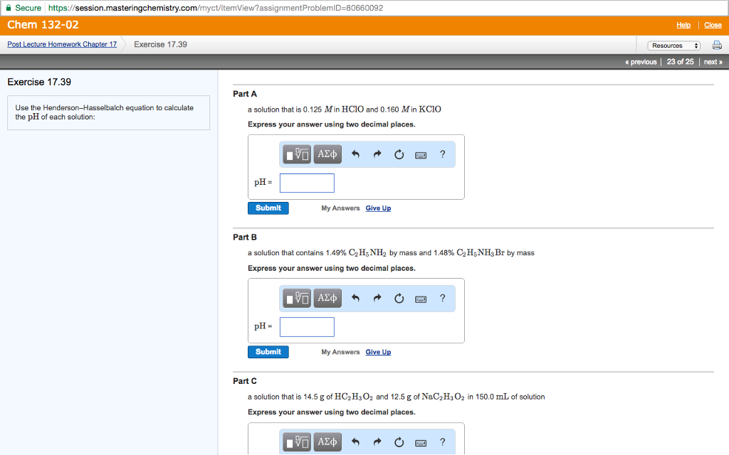 Solved Use the Henderson-Hasselbatch equation to calculate | Chegg.com