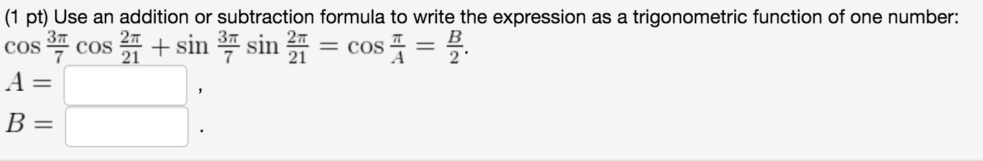 Solved cos(a)--61 and π/2