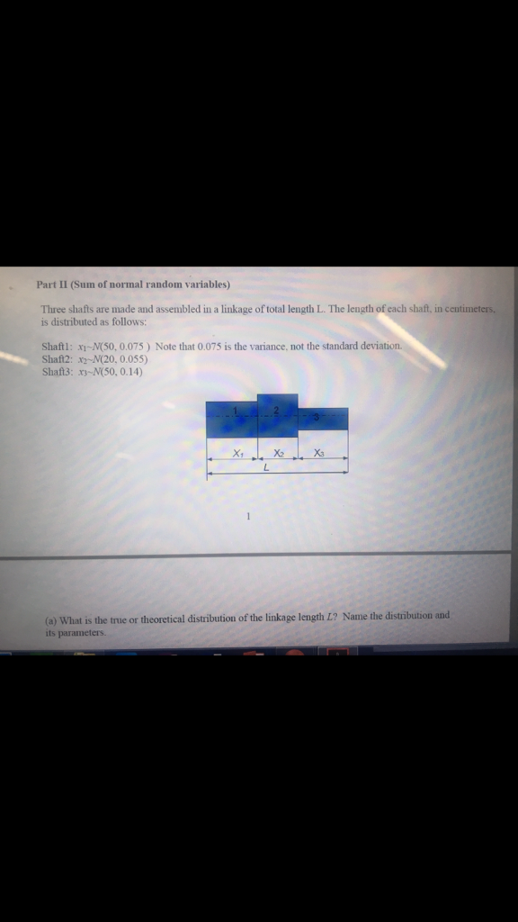 Solved Part II (Sum of normal random variables) Three shafts | Chegg.com