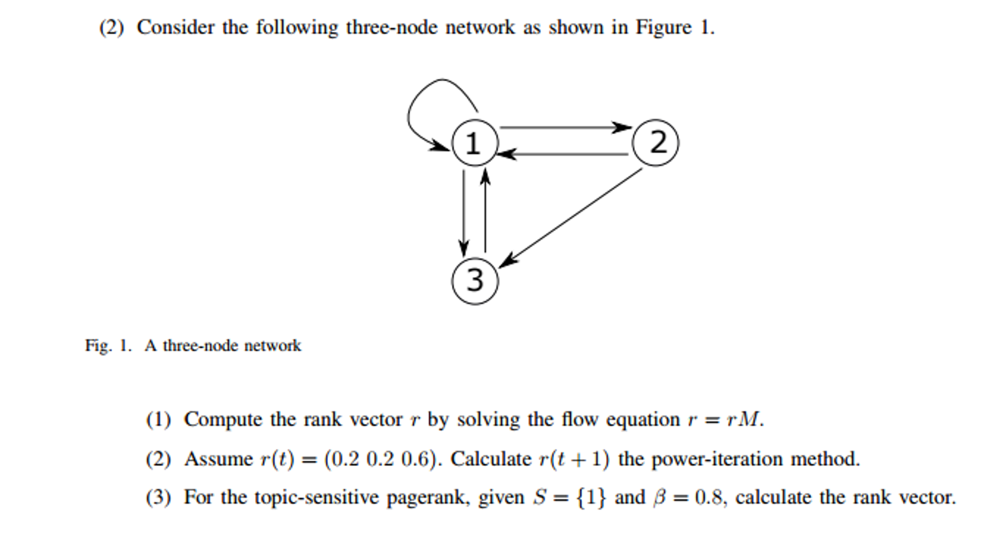 Solved Consider the following three-node network as shown in | Chegg.com