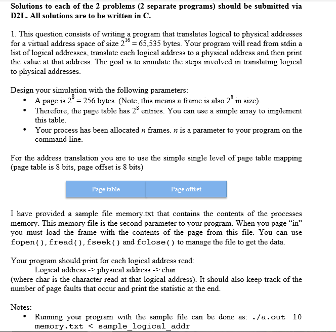 Solved Solutions to each of the 2 problems (2 separate | Chegg.com