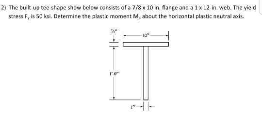 Solved 2) The built-up tee-shape show below consists of a | Chegg.com