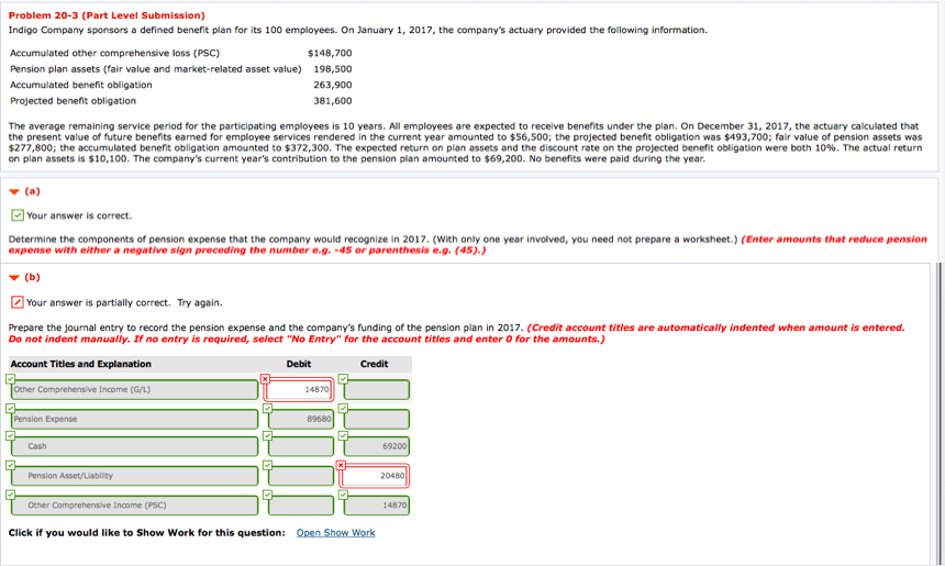 Solved Problem 20-3 (Part Level Submission) Indigo Company | Chegg.com