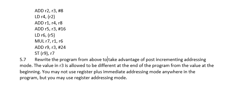 ADD r2, r3, #8 LD r4, (r2) ADD r1, r4, r8 ADD r5, r3, | Chegg.com
