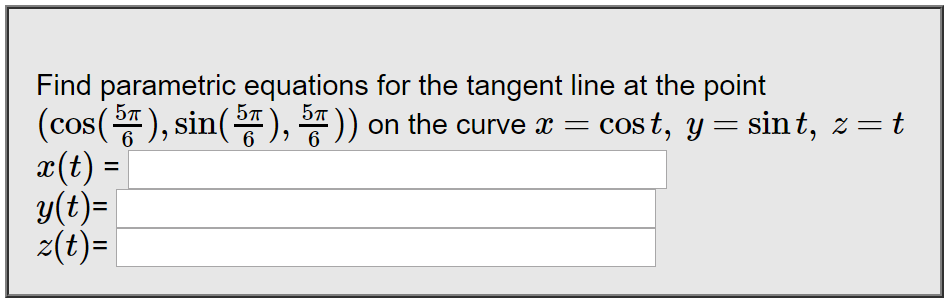 Solved Find parametric equations for the tangent line at the | Chegg.com