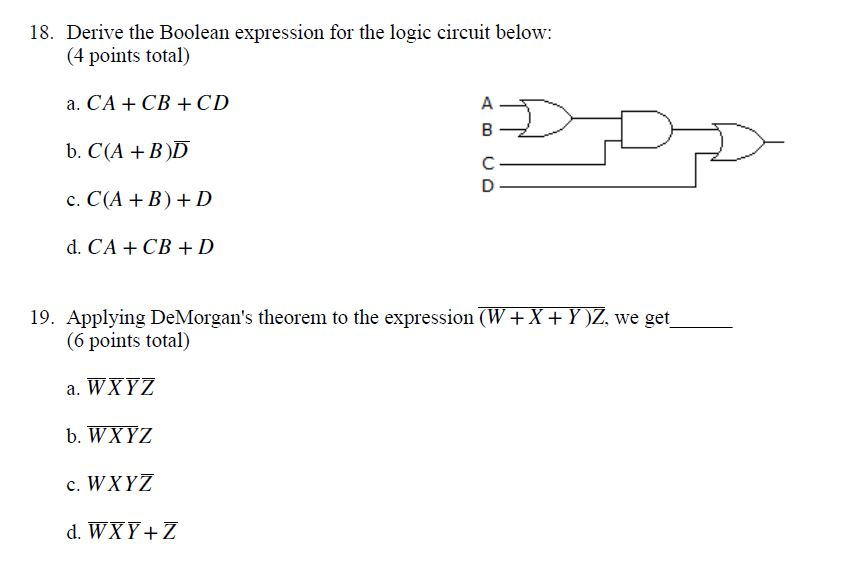 Solved 18. Derive the Boolean expression for the logic | Chegg.com
