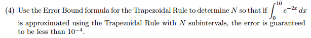 Solved Use the Error Bound formula for the Trapezoidal Rule | Chegg.com