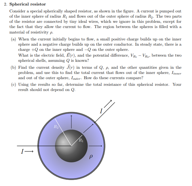 Solved 2. Spherical resistor Consider a special spherically | Chegg.com