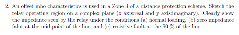 An offset-mho characteristics is used in a Zone 3 of | Chegg.com