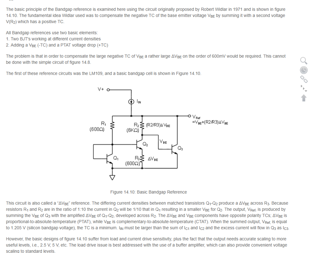 Solved With the given Bandgap Reference Circuit, the current | Chegg.com