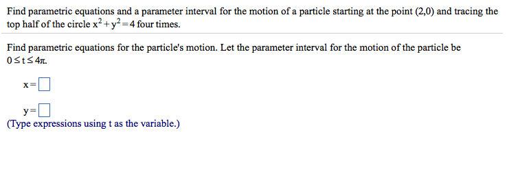 Solved Find parametric equations and a parameter interval | Chegg.com