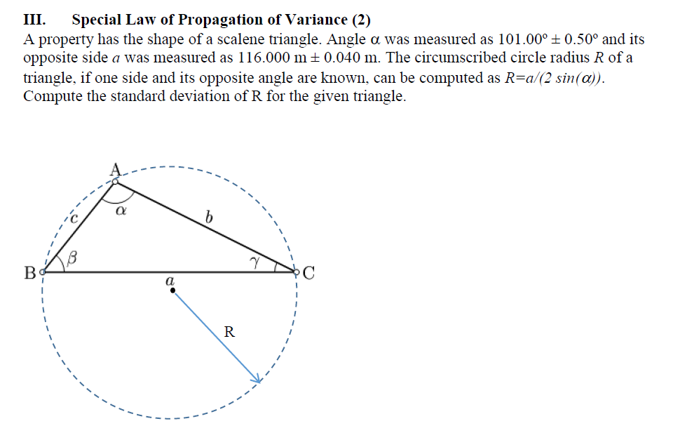 Solved III Special Law of Propagation of Variance (2) A | Chegg.com