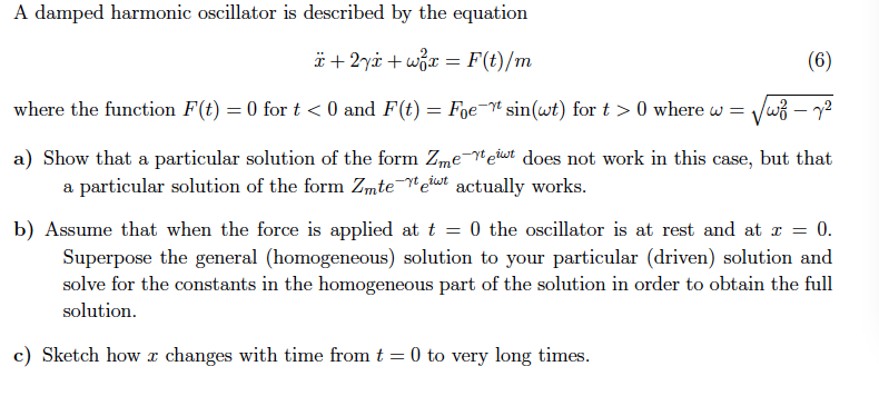 A damped harmonic oscillator is described by the | Chegg.com
