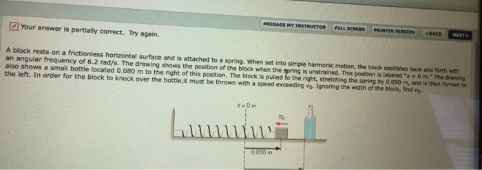 Solved A block rests on a frictionless horizontal surface | Chegg.com