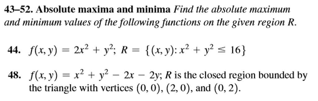 Solved 43-52. Absolute maxima and minima Find the absolute | Chegg.com