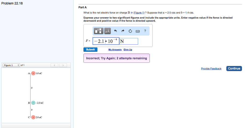 Solved What Is The Net Electric Force On Charge B In Figure