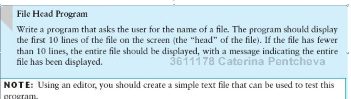 Solved Write A Program That Asks The User For The Name Of A