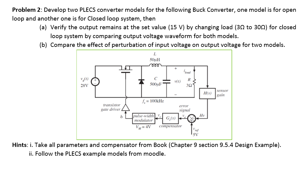 Problem 2: Develop two PLECS converter models for the | Chegg.com