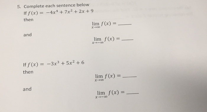 Solved Complete each sentence below If f(x) = -4x^4 + 7x^2 + | Chegg.com