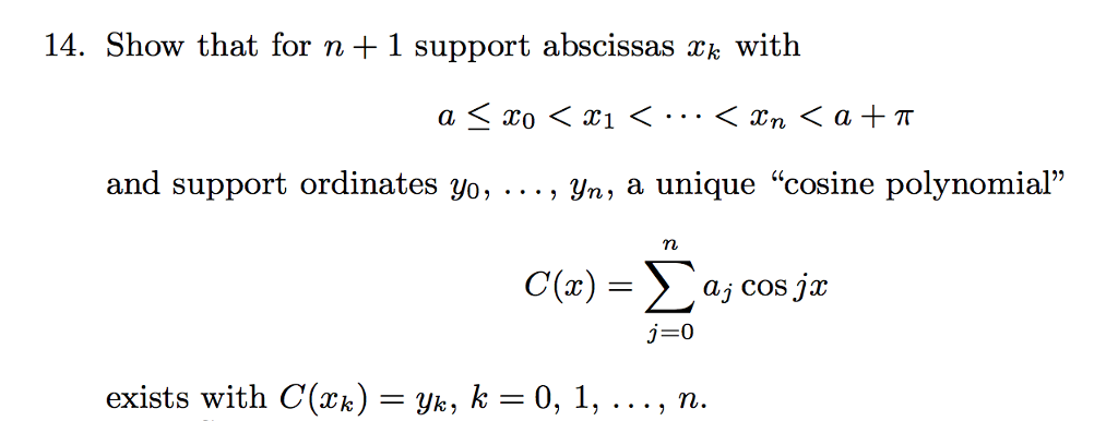 This is a question on trigonometric interpolation | Chegg.com