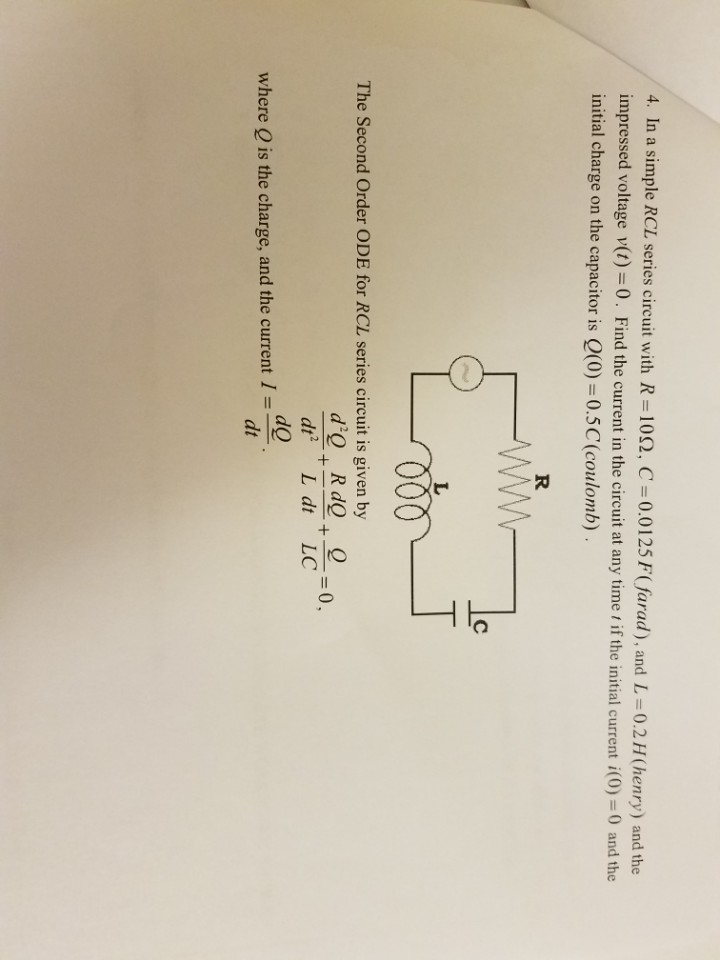 Solved In a simple RCL Series circuit with R = 10 ohm. C = | Chegg.com