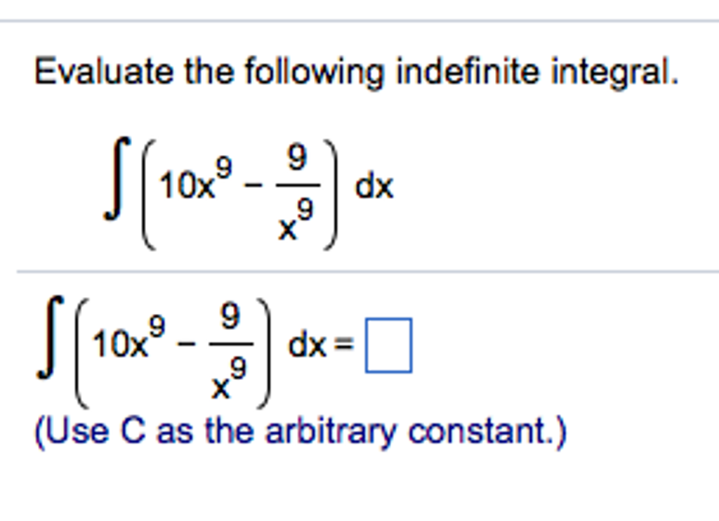 Solved Evaluate the following indefinite integral. | Chegg.com Solved Evaluate the following indefinite integral. | Chegg.com