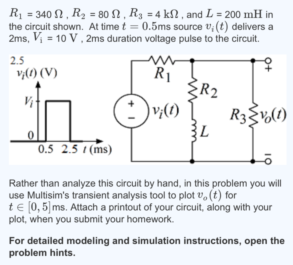 Solved R1 340 2, R 80 2, R 3 4 k2 an L 200 mH in the circuit | Chegg.com