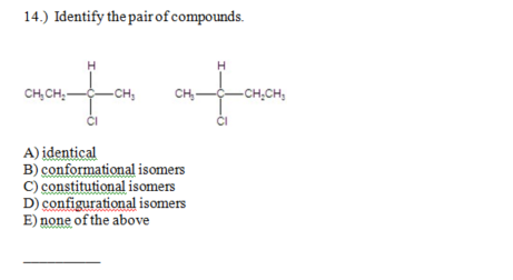 Solved Identify the pair of compounds. identical | Chegg.com
