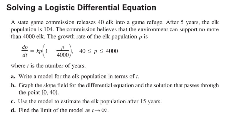 Solved Solving A Logistic Differential Equation A State Game