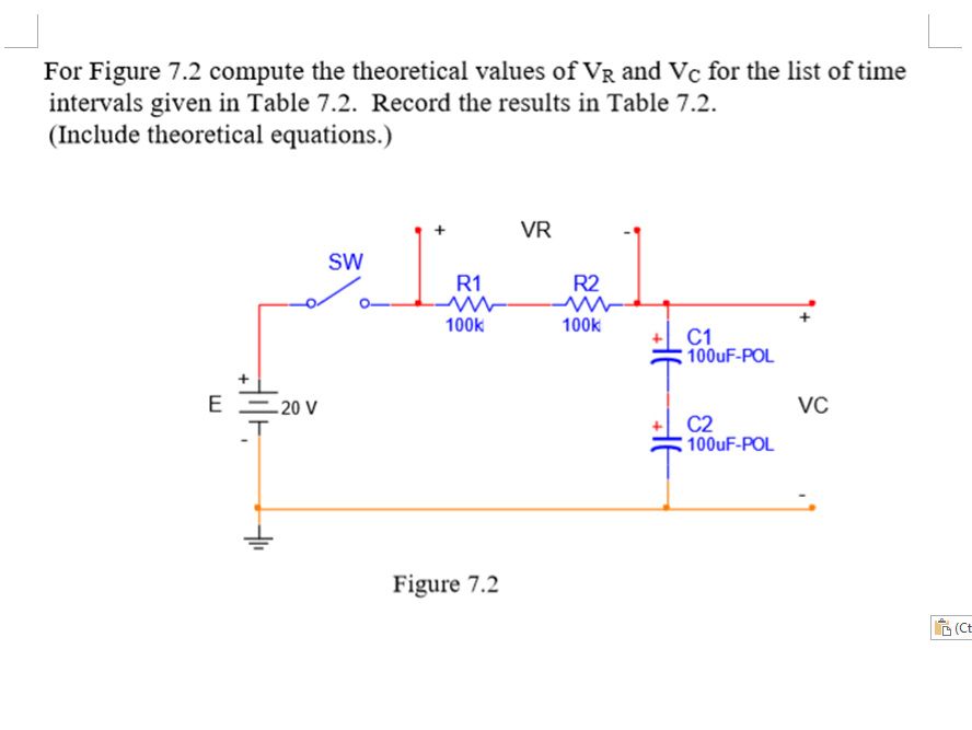 Solved For Figure 7.2 compute the theoretical values of VR | Chegg.com