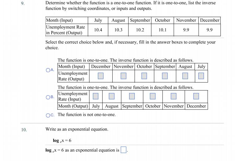 Solved Determine whether the function is a one-to-one | Chegg.com
