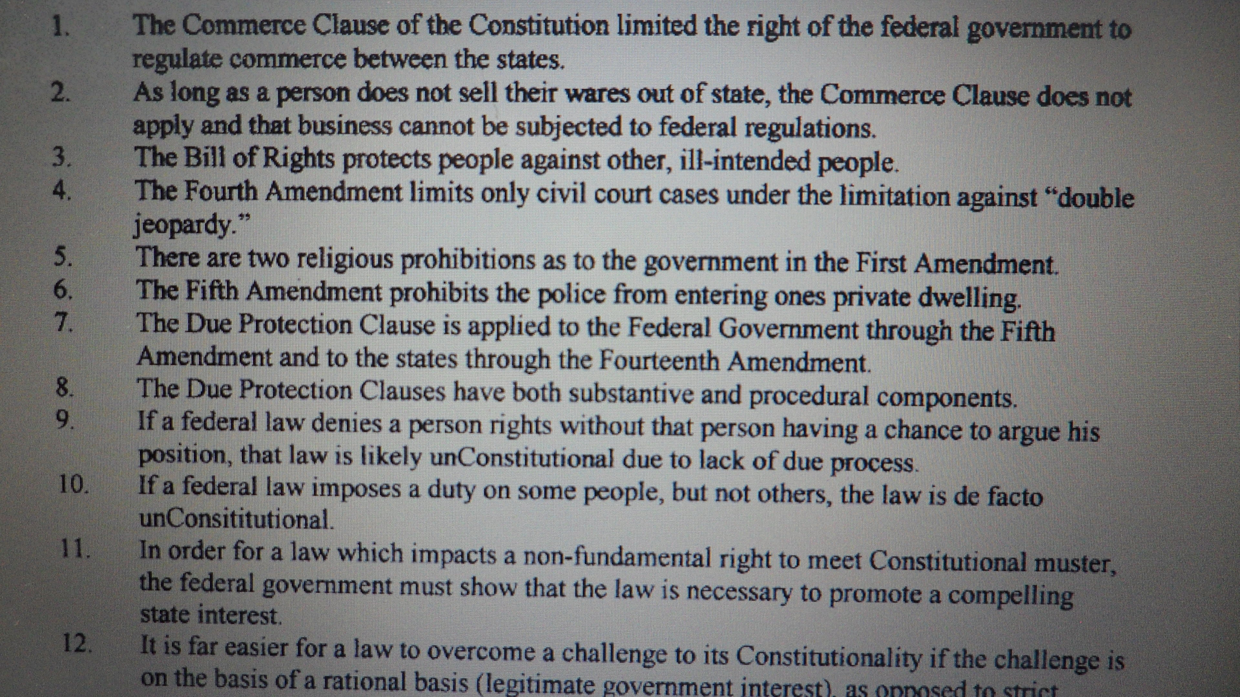 Solved The Commerce Clause of the Constitution limited the | Chegg.com