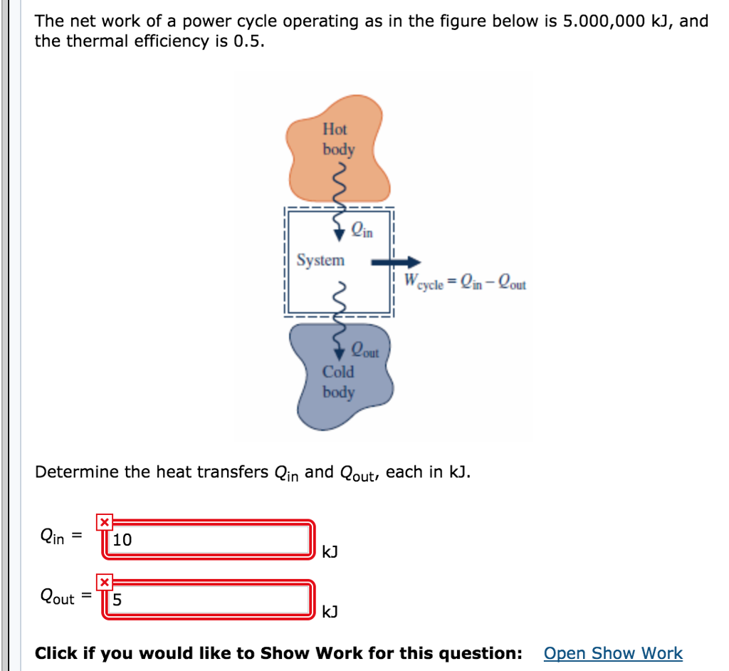 Solved The net work of a power cycle operating as in the | Chegg.com