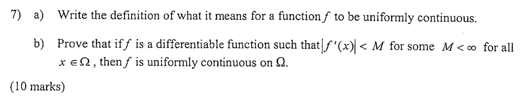 Solved 7) a) Write the definition of what it means for a | Chegg.com