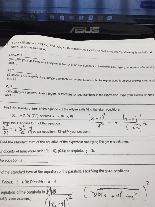If V I 5j And W 2i 7j Find Proj w V Then Chegg