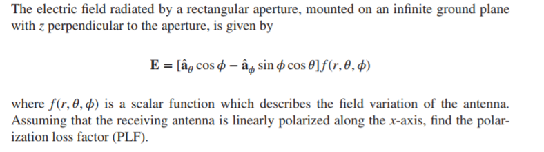 Solved The electric field radiated by a rectangular | Chegg.com