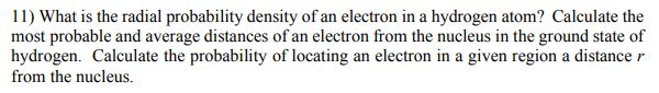 Solved 11) What is the radial probability density of an | Chegg.com